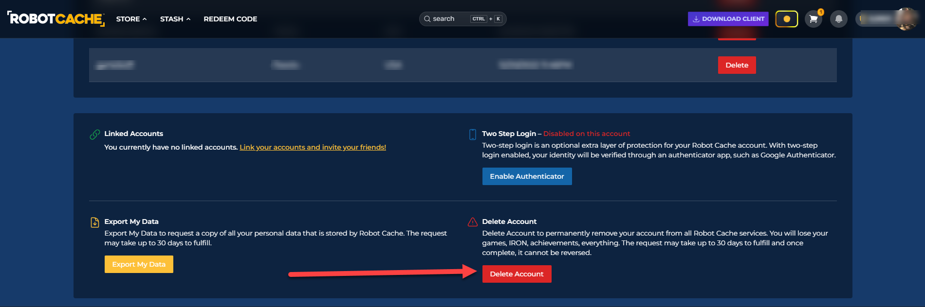 How to Delete my Robot Cache Account? – Robot Cache Help Center